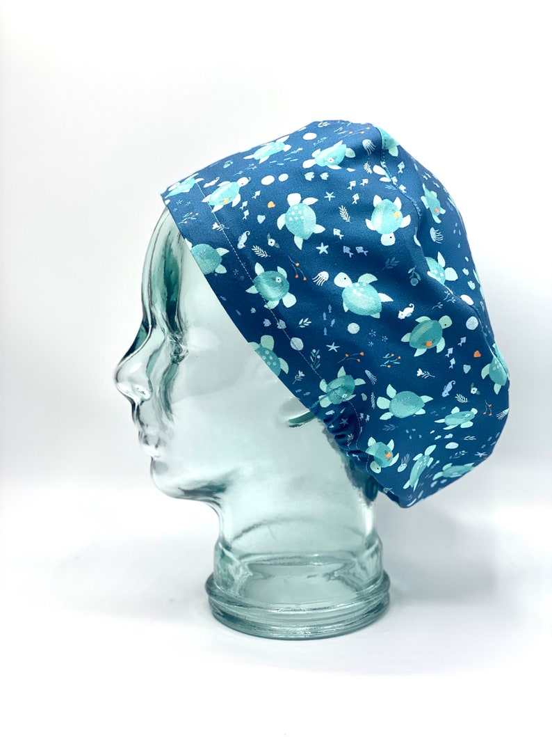 Turtle Surgical Scrub Cap With Buttons Veterinary Scrub Cap - Etsy