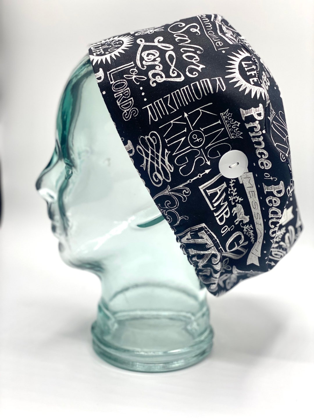 Religious Surgical Scrub Cap With Buttons, Nurse Cap, Easter Scrub Cap ...