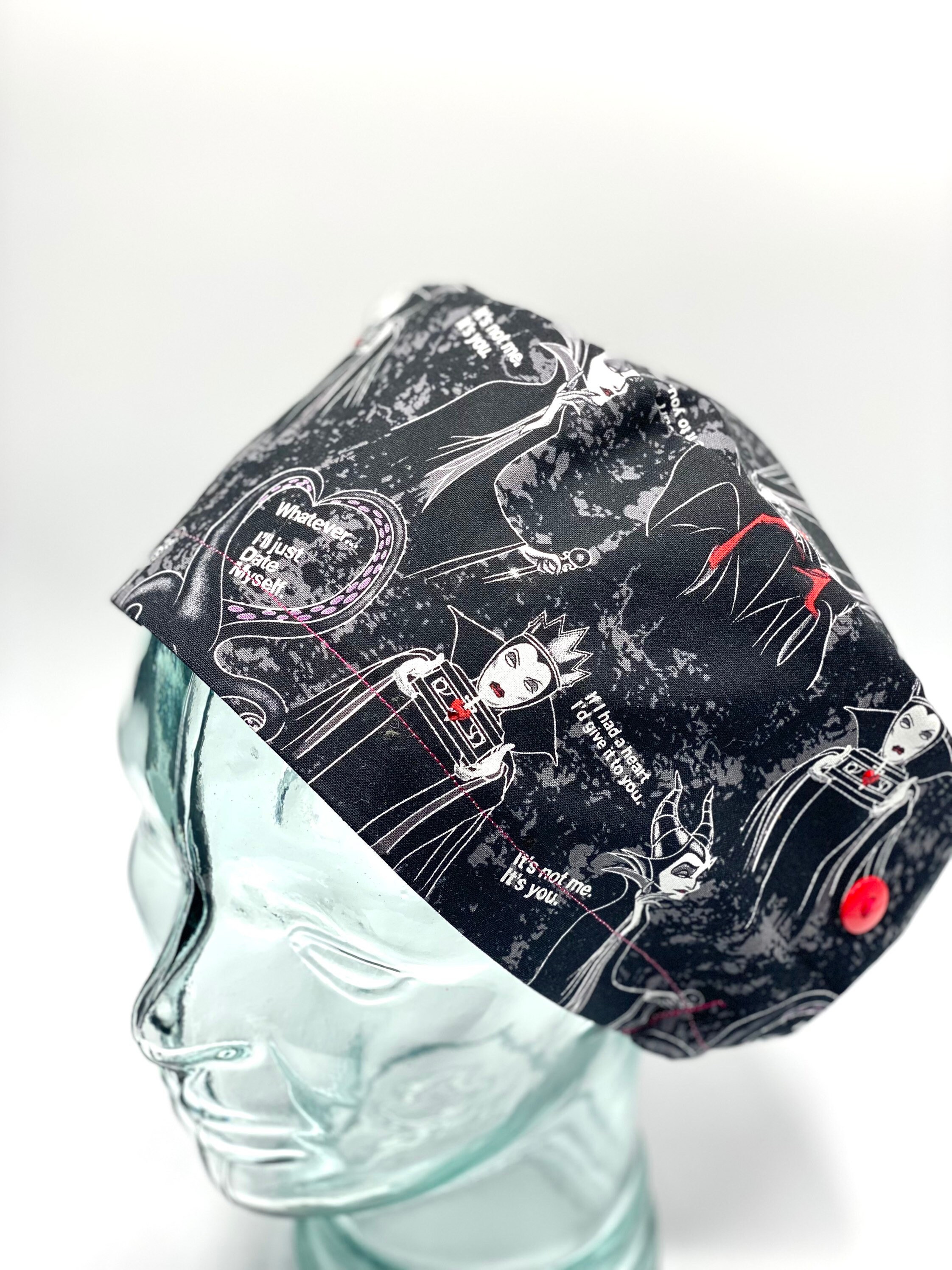 Disney Villain Scrub Cap/ Surgical Cap With Buttons / Disney - Etsy