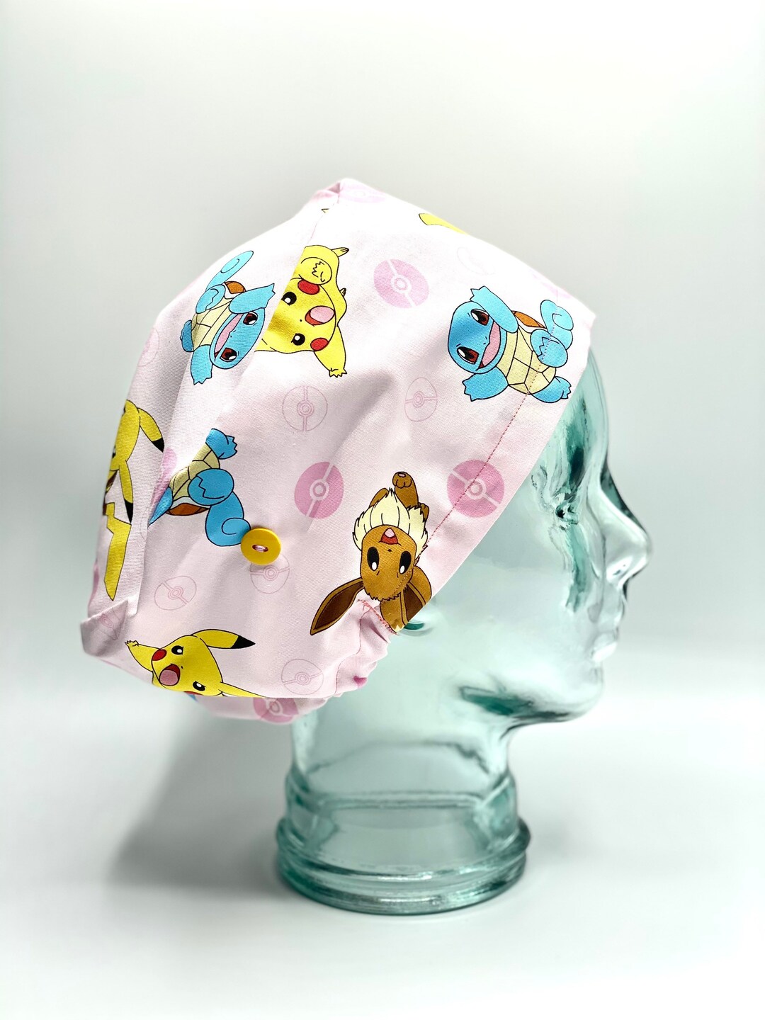 Pink Pokemon Surgical Scrub Cap With Buttons, - Etsy