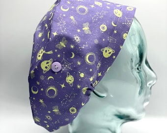 Skeleton Skull Modern Surgical Scrub Cap With Buttons Nurse - Etsy