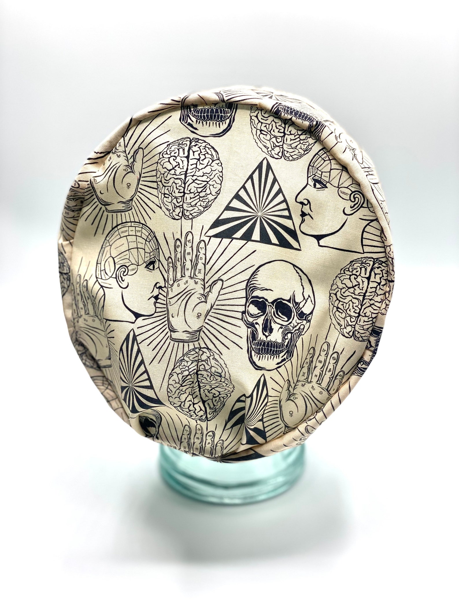 Skeleton Skull Modern Surgical Scrub Cap With Buttons Nurse - Etsy