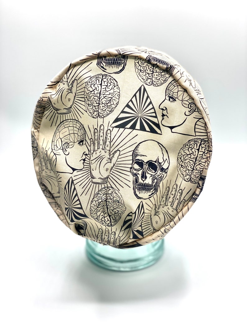 Skeleton Skull Modern Surgical Scrub Cap With Buttons Nurse - Etsy