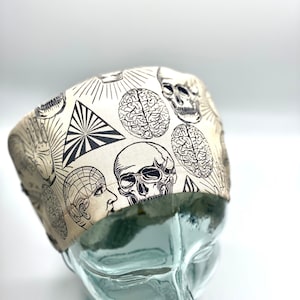 Skeleton Skull Modern Surgical Scrub Cap With Buttons, Nurse Cap ...