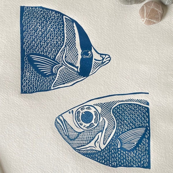 Fish Linocut - Etsy