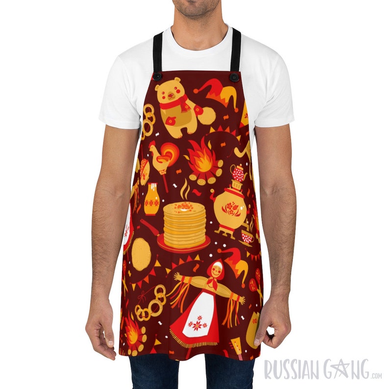 Russian Apron Traditional Ornamental Design Cool Samovar - Etsy