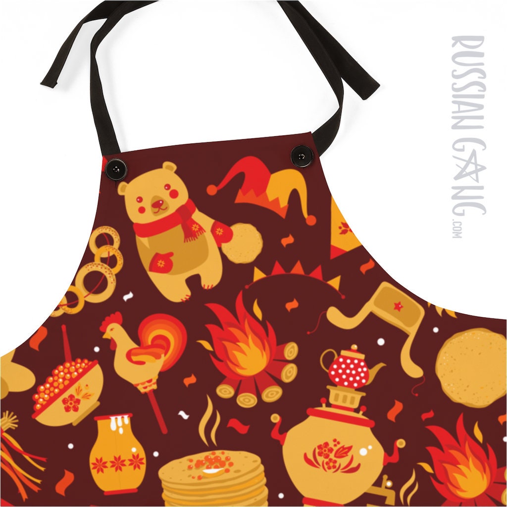 Russian Apron Traditional Ornamental Design Cool Samovar - Etsy