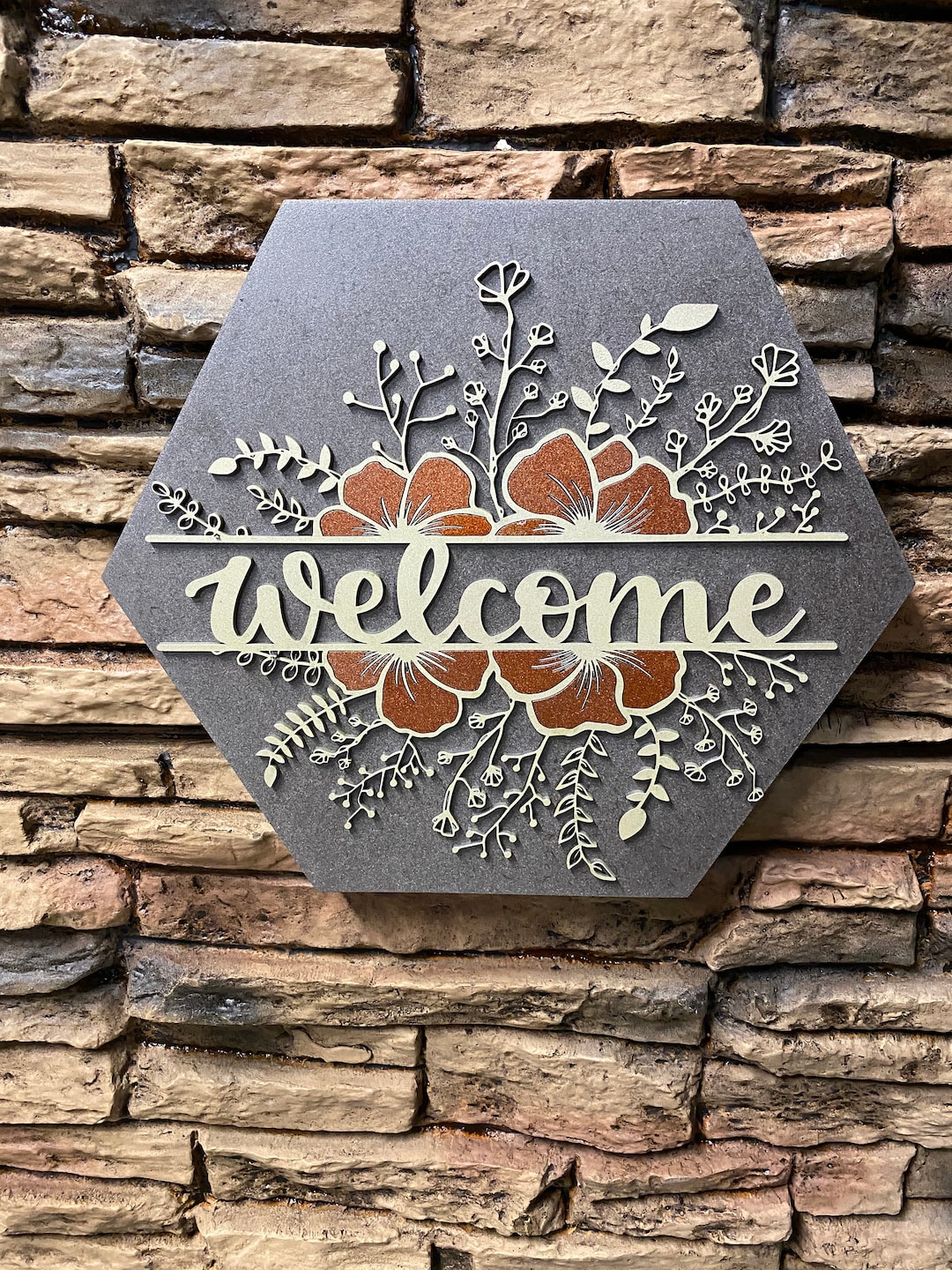 12” Welcome Hex Sign Hanger - Etsy