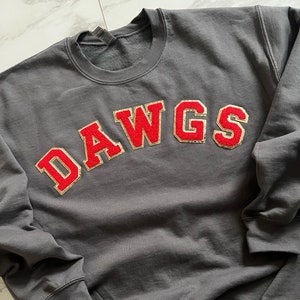 DAWGS Chenille Letter Sweatshirt - Etsy