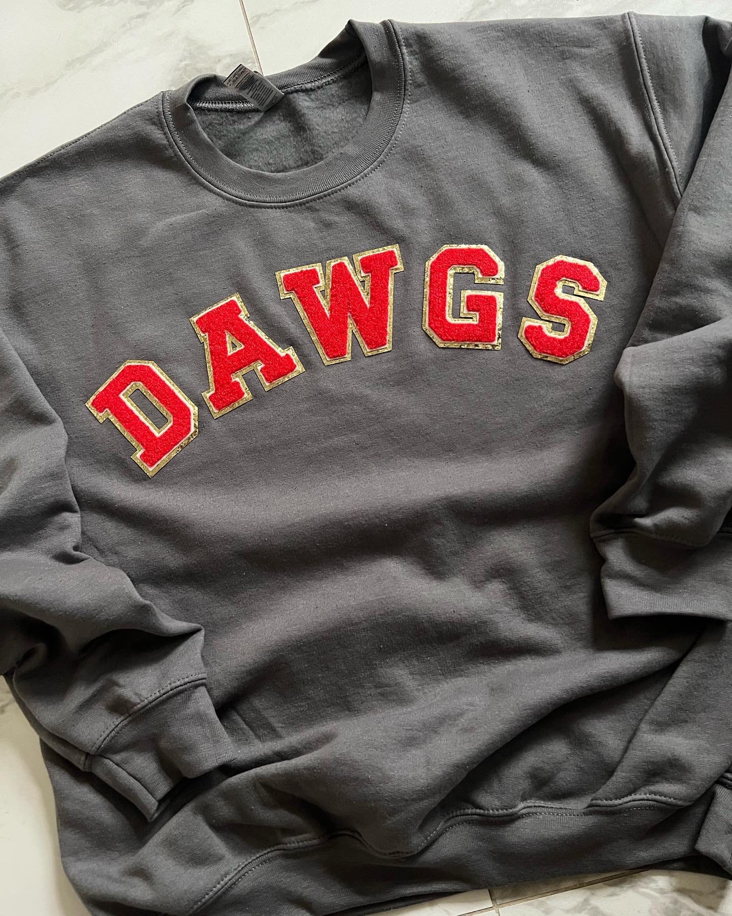 DAWGS Chenille Letter Sweatshirt - Etsy