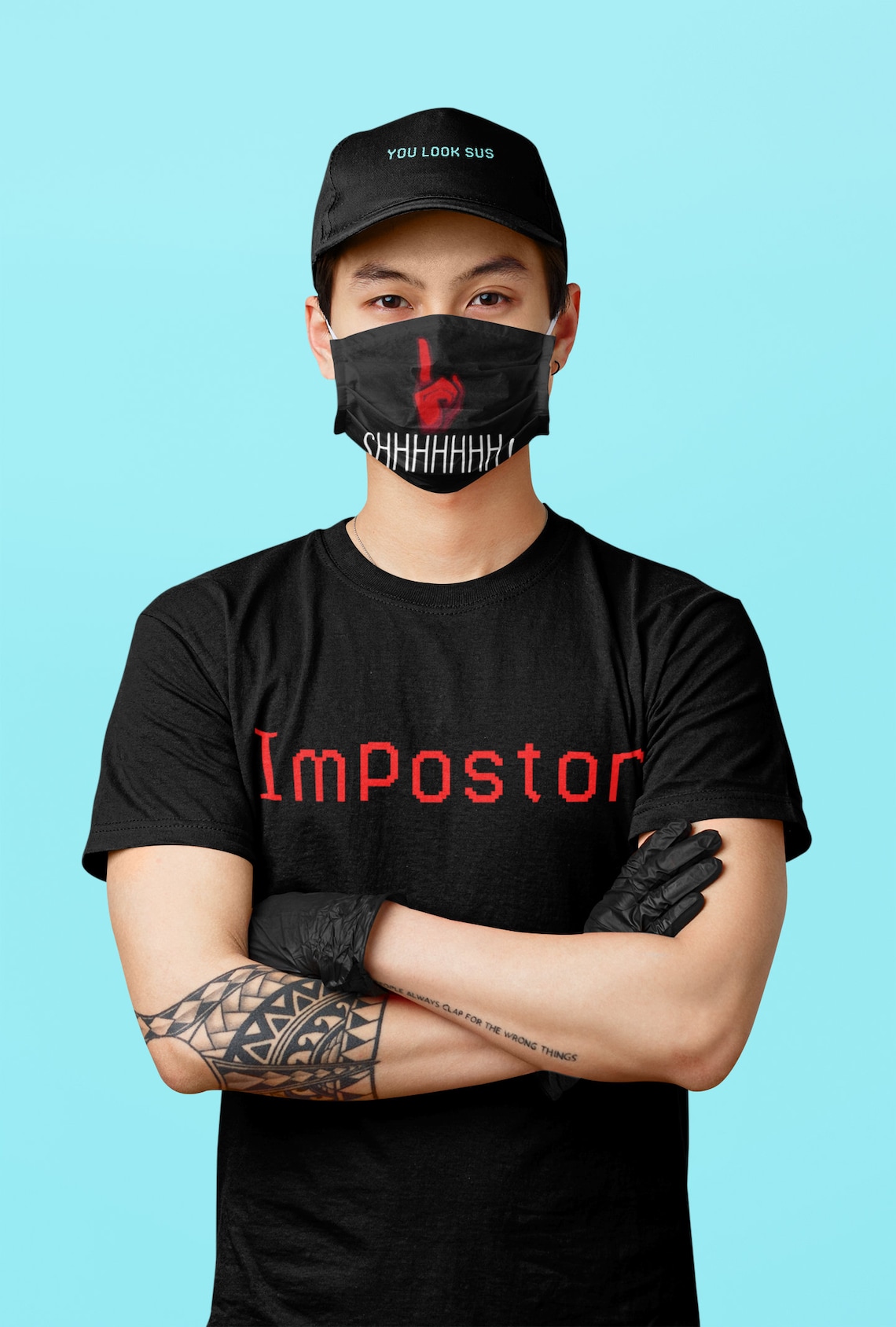 Imposter Among Us Shh Mask Amoung Us Game Merch - Etsy