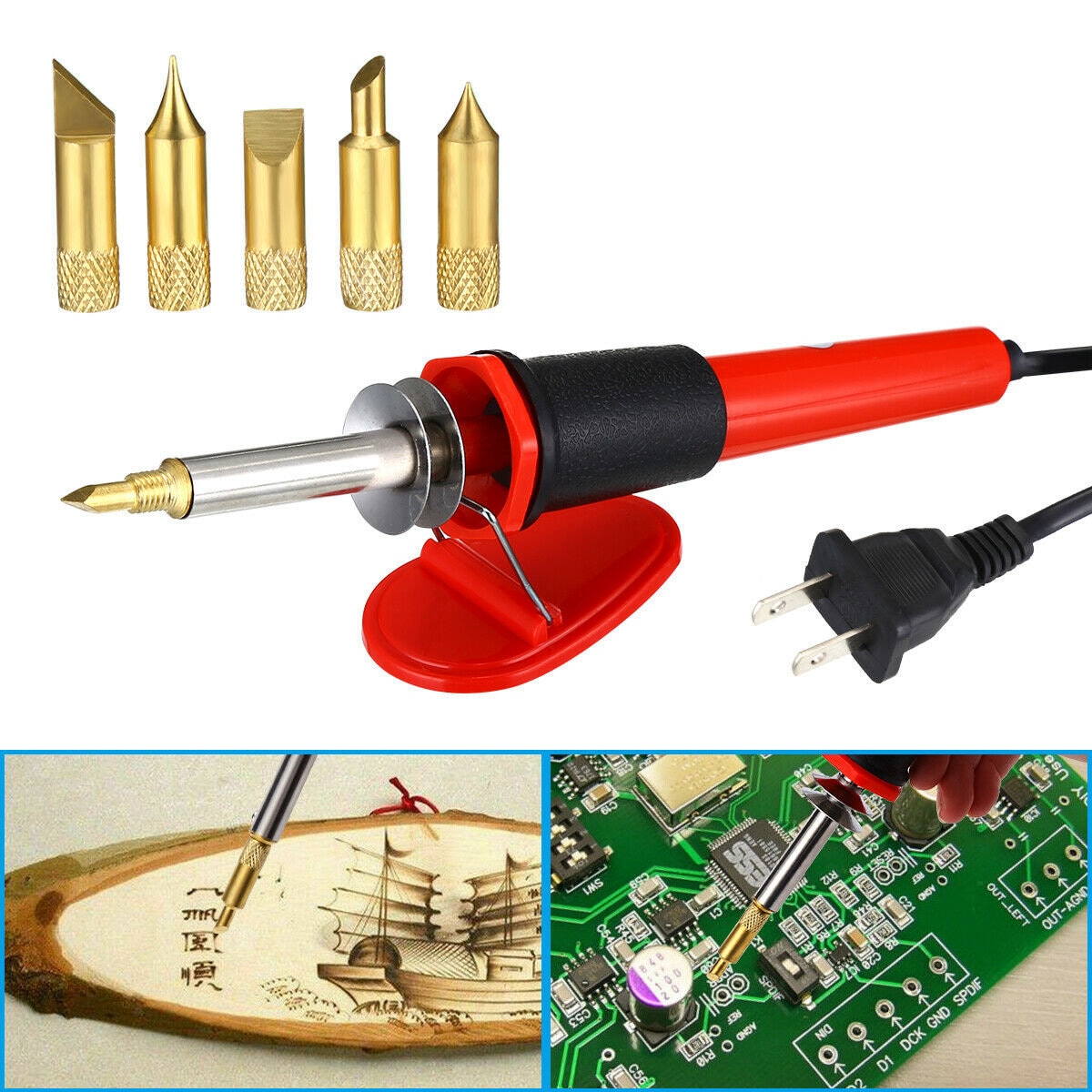 Premium Best! Wood Burning Soldering Kit Set Tool Pen Pyrography ...