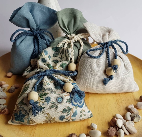 Lavender Bags Sachets in Linen and Cotton for Hanging With - Etsy Australia
