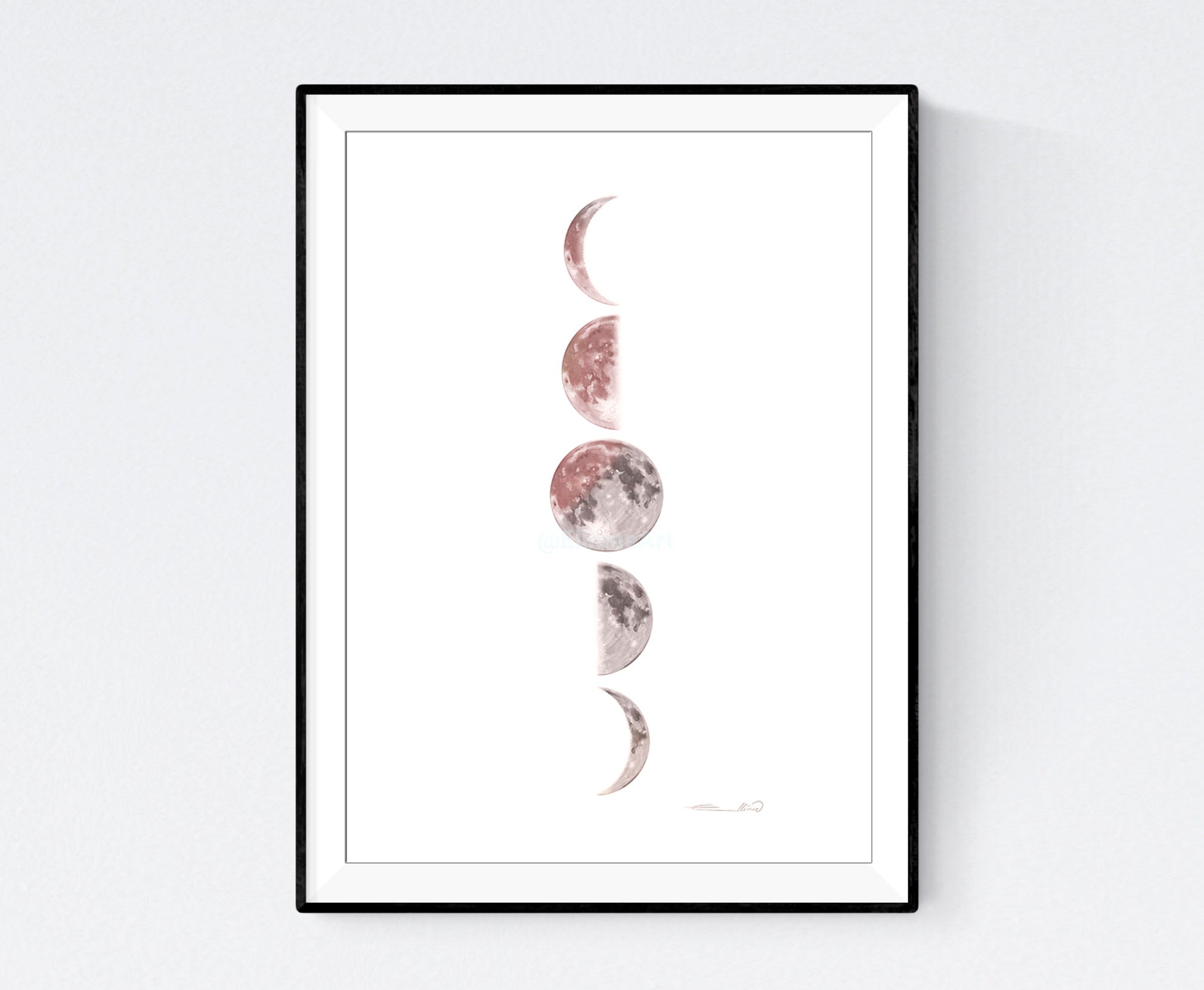 Moon Phases Poster Set 6 Pictures Beige - Etsy