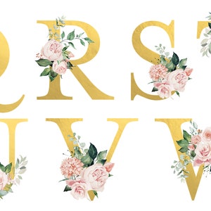 Pink Floral Alphabet PNG Instant Digital Download - Etsy