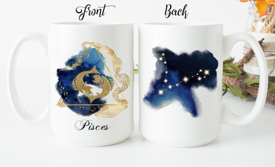 Pisces Mug Pisces Cup Pisces Symbol Coffee Mug Pisces - Etsy