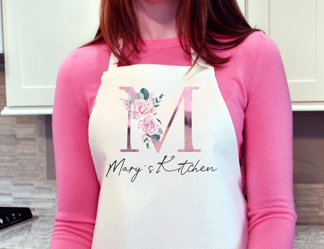 Custom Name Kitchen Apron / Initial Apron Mother's Day - Etsy