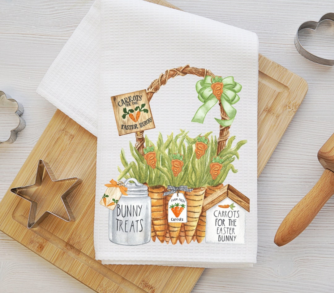 Easter Dish Towel / Easter Gift for Her / Carrots for the - Etsy