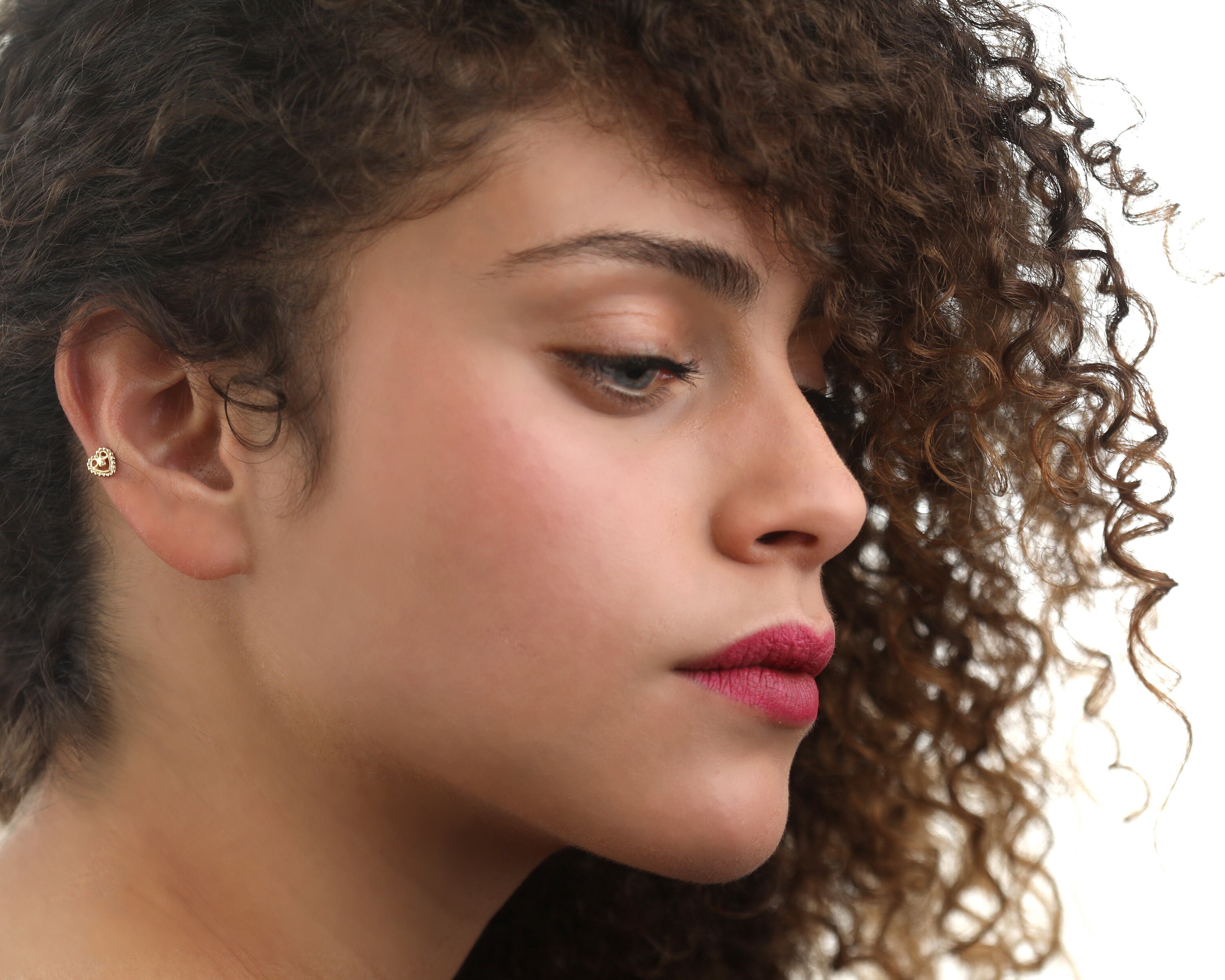 Heart Nose Stud, Large Nose Stud, Heart Ethnic Piercing, Gold Nose Stud ...