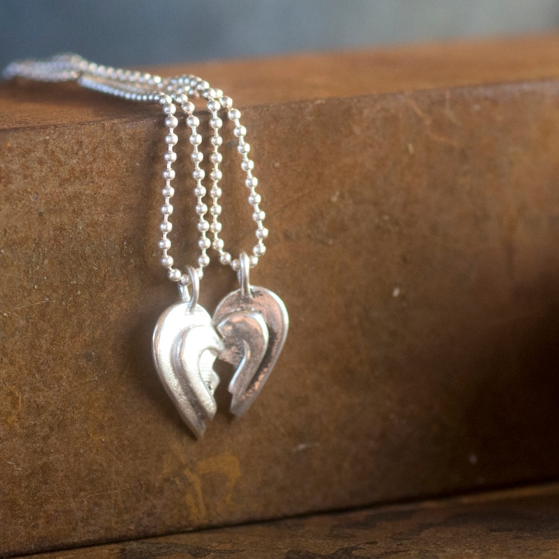 Half Heart Necklace - Etsy