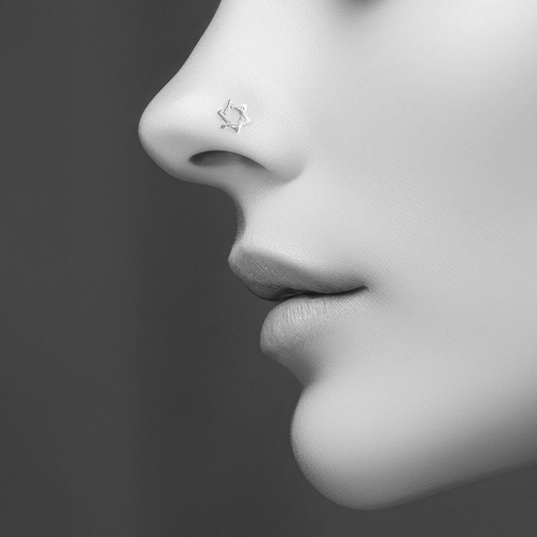 Star of David Nose Stud Magen David Nose Stud Sterling - Etsy
