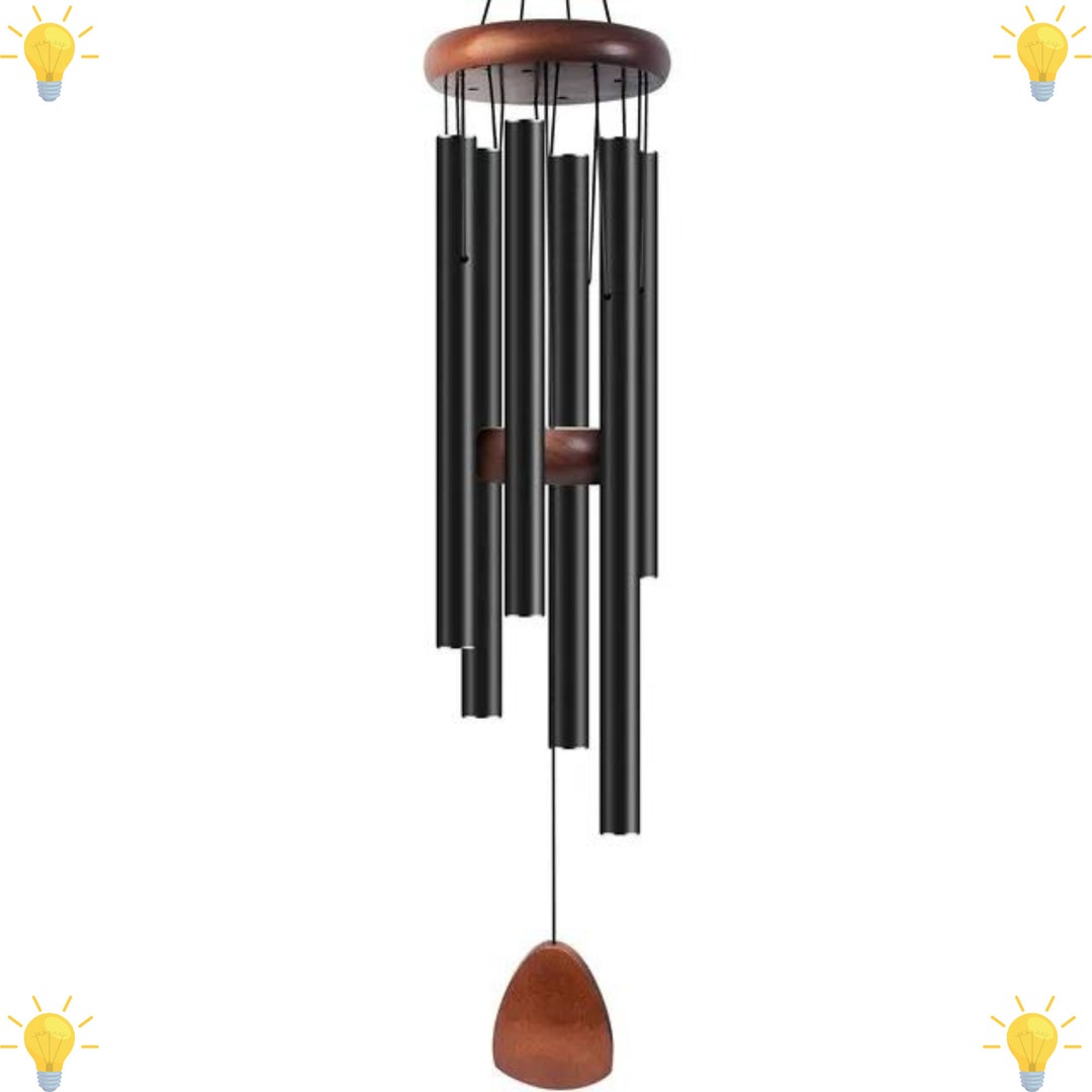 36 Inch Black Deep Tone Metal Wind Chime, Aluminum Wind Chimes Bells ...