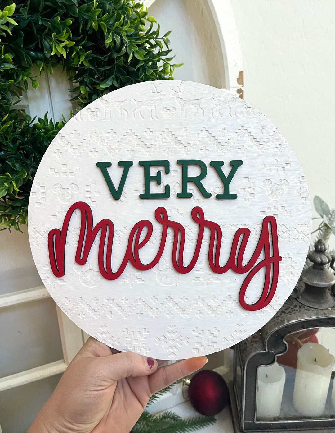 Very Merry Disney Christmas Sign / Disney Christmas Wood Round / Merry ...