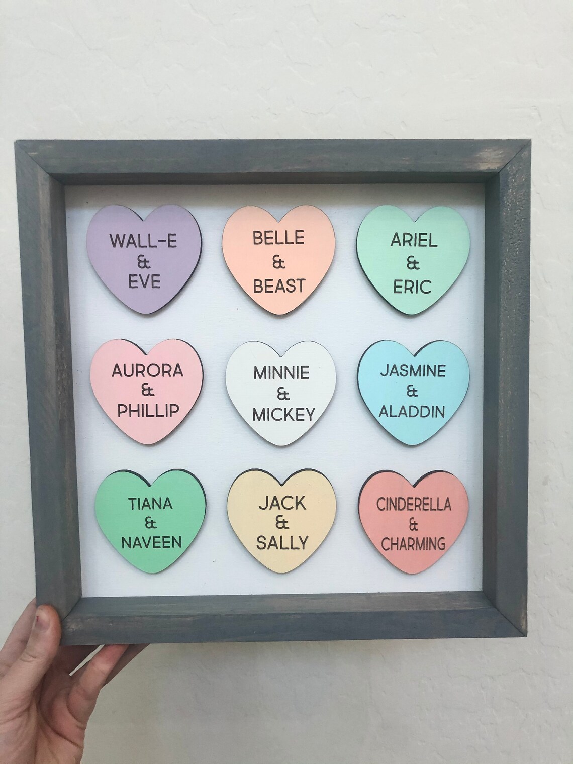 Disney Couples Valentines Sign / Disney Conversation Hearts | Etsy