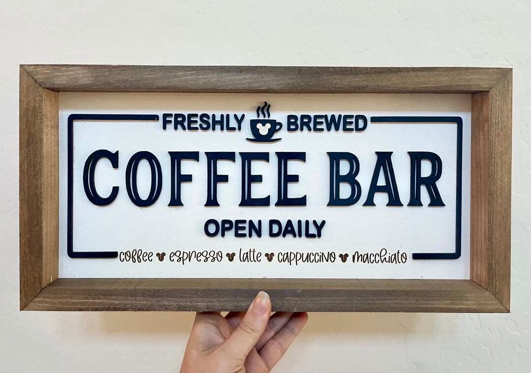 Disney Coffee Bar Sign / Disney Home Sign / Disney Kitchen Sign ...