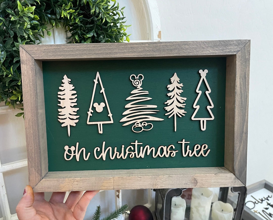 Oh Christmas Tree Disney Sign / Mickey Christmas Sign / Disney ...