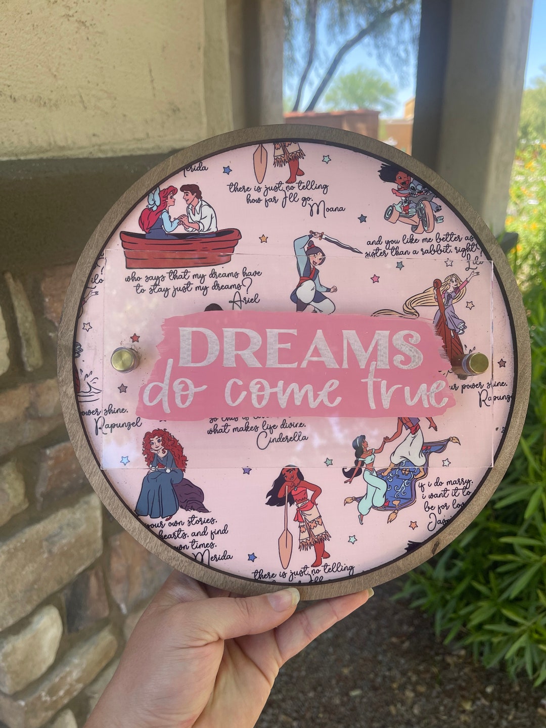 Disney Princess Round Sign / Disney Wood and Acrylic Sign / Disney ...