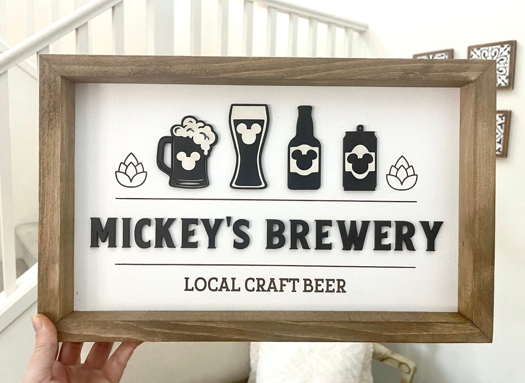 Mickeys Brewery Sign / Disney Craft Beer Wood Sign / Disney Bar Sign - Etsy