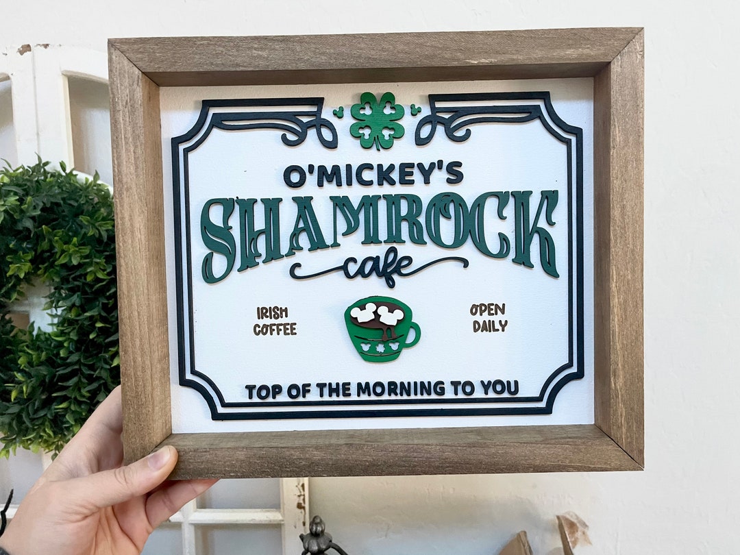 Mickey’s Shamrock Cafe Coffee Sign / Disney St Patrick’s Day Sign ...