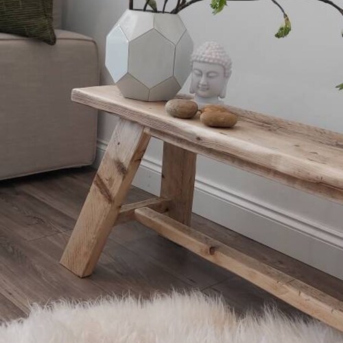 Rustic Reclaimed Wooden Bench / Hall Bench / Farmhouse Bench / - Etsy