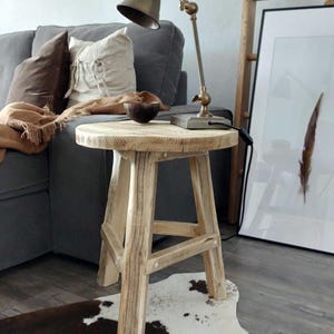 Rustic Wooden Bedside Table Nightstand Side Stool Hallway Furniture ...