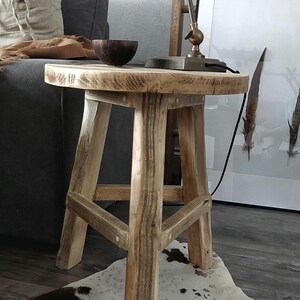 Rustic Wooden Bedside Table Nightstand Side Stool Hallway Furniture ...