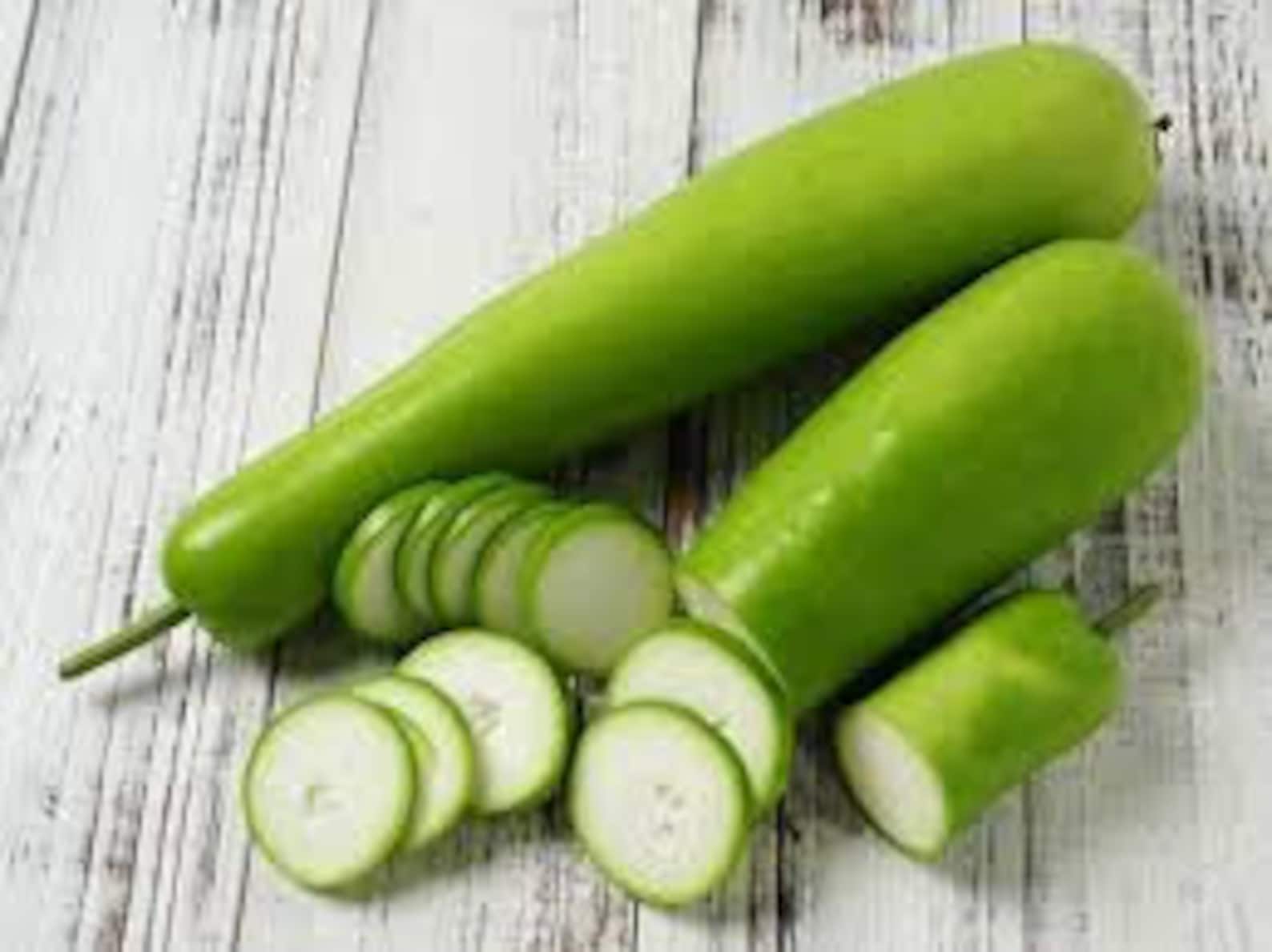 10 Hybrid Seeds- Long Bottle Gourd- NAM TAO NGAM - Bâ'u Da Trön Trái ...