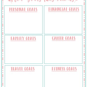 New Years Resolution Printable Resolutions, Monthly Breakdown, and ...