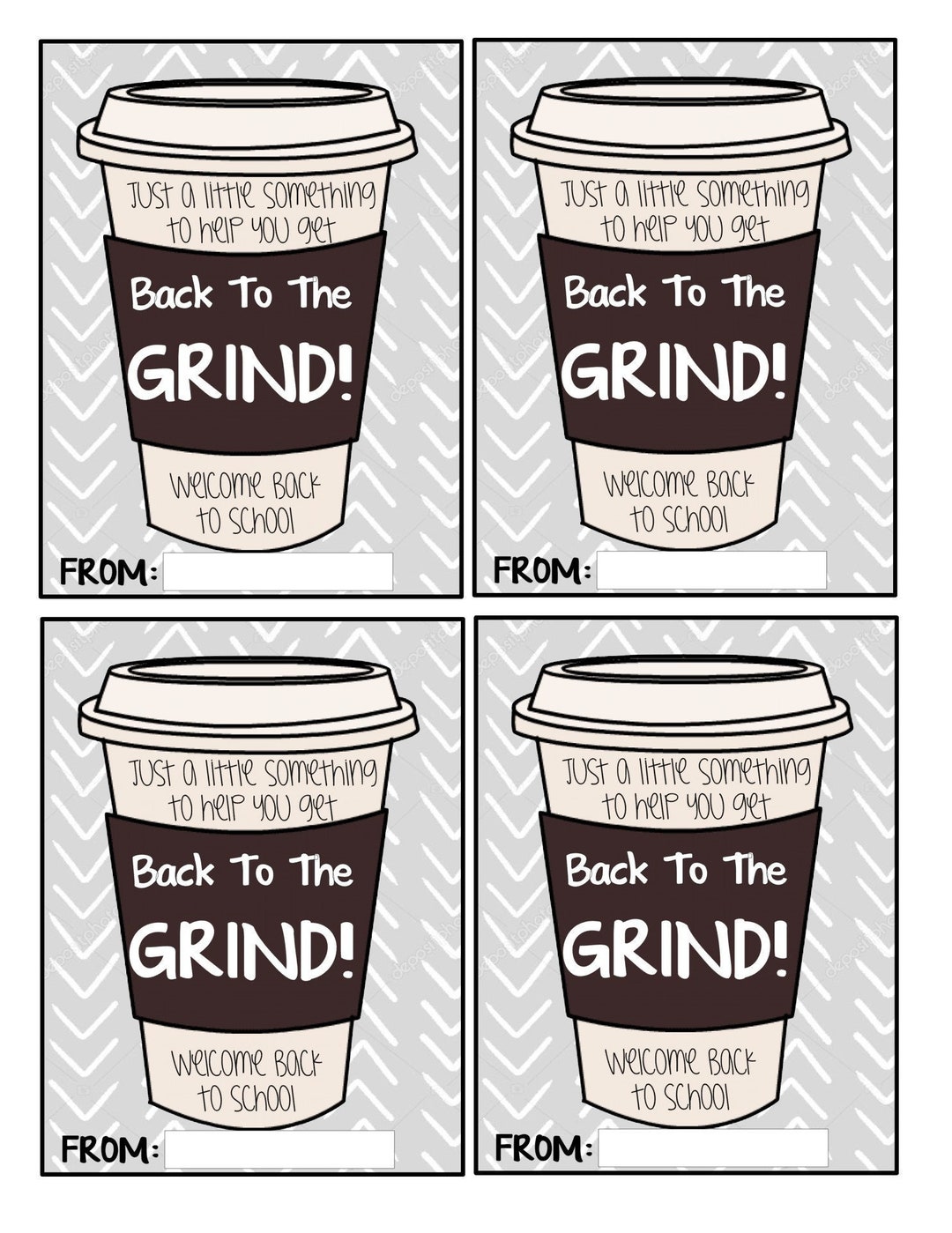 Back to the Grind Coffee Gift Tag - Etsy