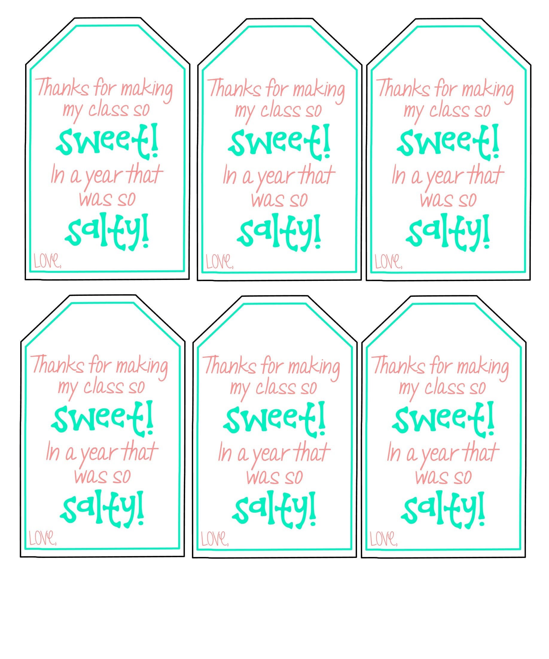 Thanks for Making My Class so Sweet in a Year That Has Been so Salty ...