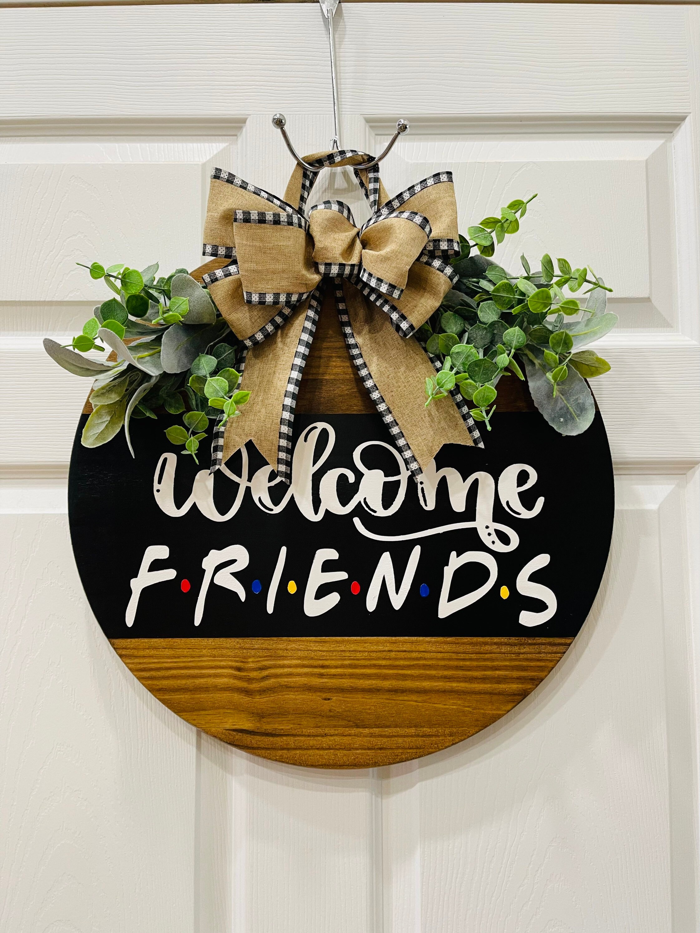 Welcome Friends, Welcome Wood Sign, Door Hanger, Door Decor, Door Sign ...