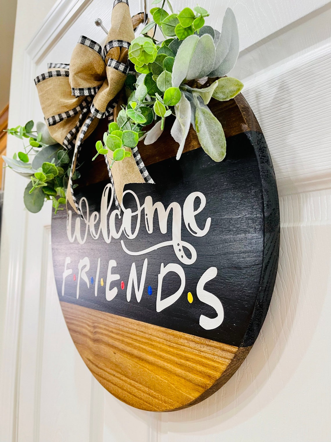 Welcome Friends, Welcome Wood Sign, Door Hanger, Door Decor, Door Sign ...