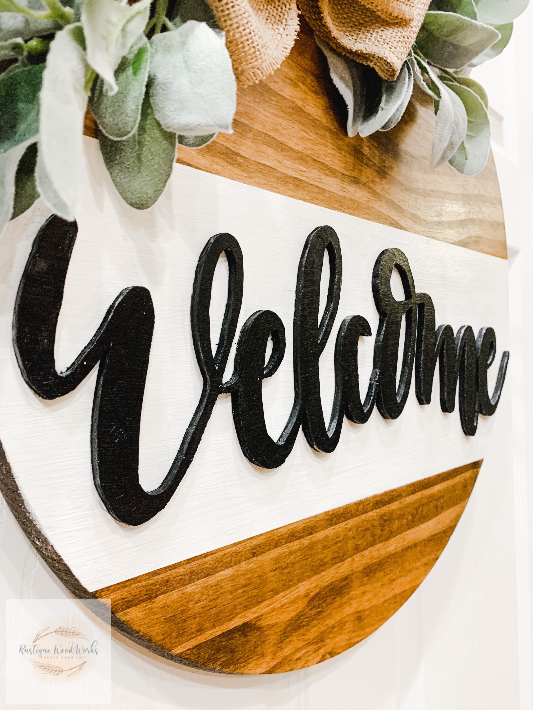 Welcome Wood Round, Welcome Wood Sign, Door Hanger, Door Decor, Door ...