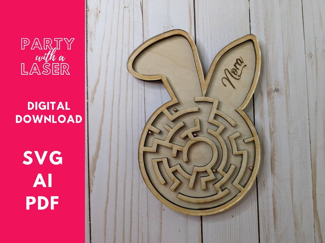 Digital Bunny Maze, SVG / AI / PDF Instant Download, Laser Ready File ...