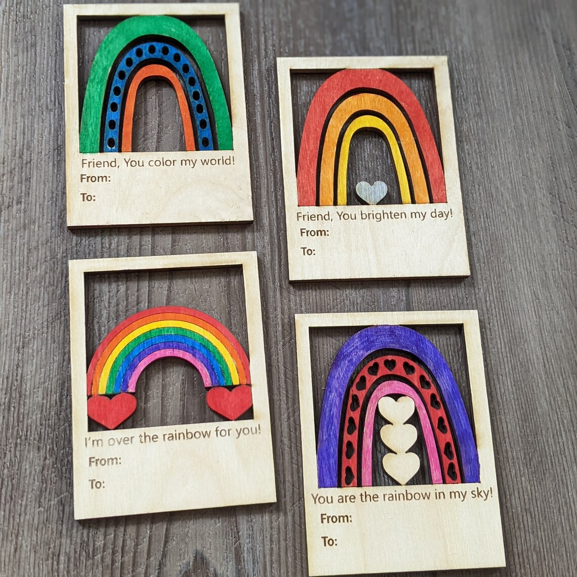 Digital Rainbow Valentine's Day Card SVG AI PDF Instant | Etsy