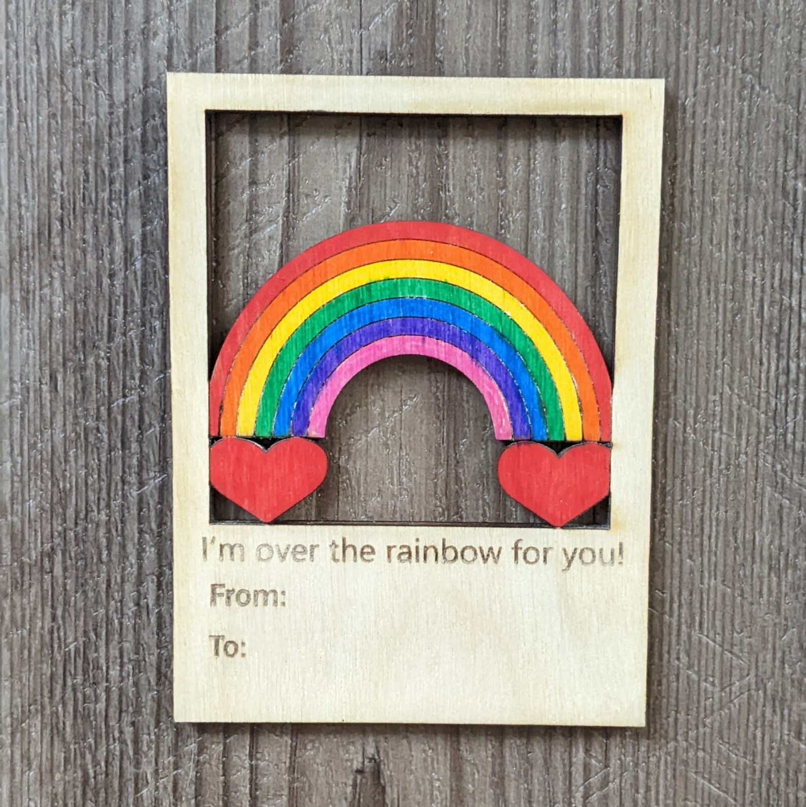 Digital Rainbow Valentine's Day Card SVG AI PDF Instant - Etsy