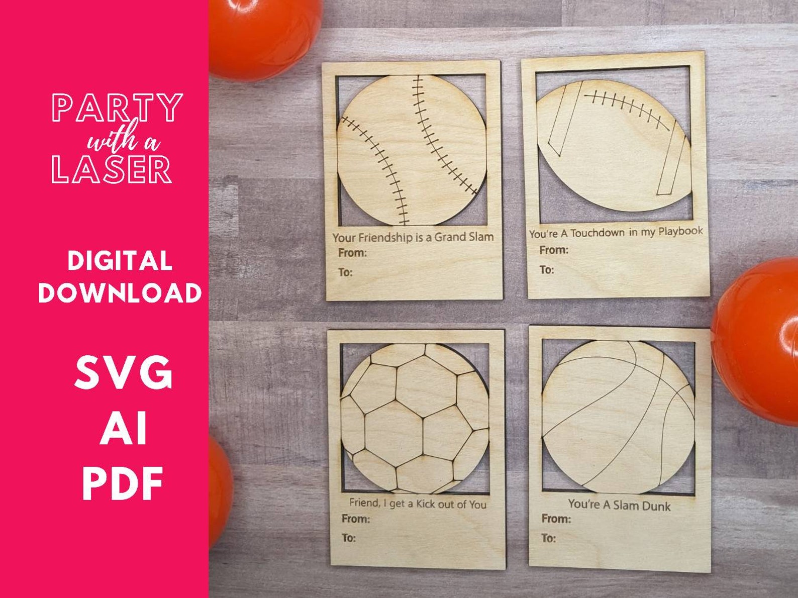 Digital Sports Valentine's Day Card, SVG / AI / PDF Instant Download ...