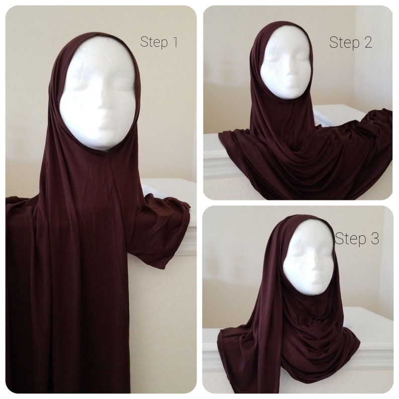 Instant Jersey Hijab, Slip on Hijab Pull on Scarf Premium Cotton Jersey ...