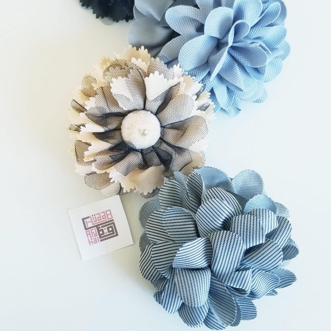 Ruffle Hair Claw Flower Hair Jaw Clamp Hair Clip Khaleeji Hijab ...