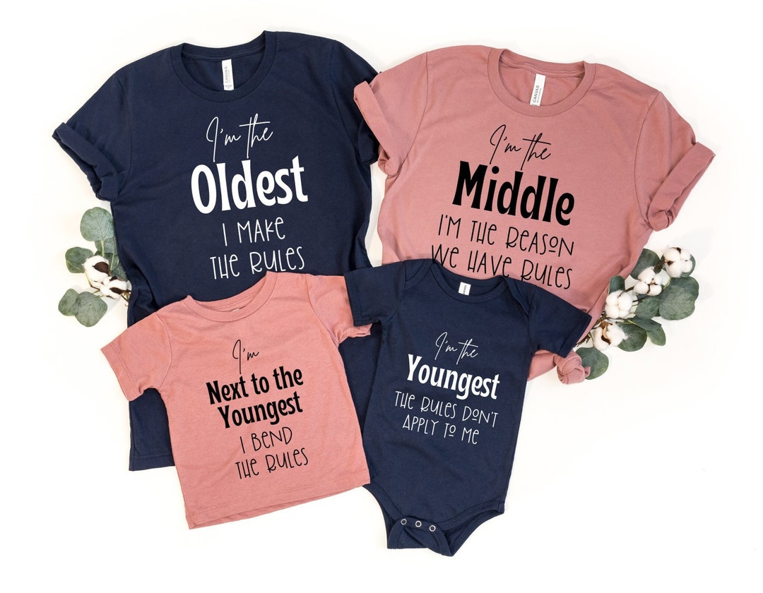 Sibling Matching Shirts, Big Brother Big Sister Gift, Oldest Middle and ...